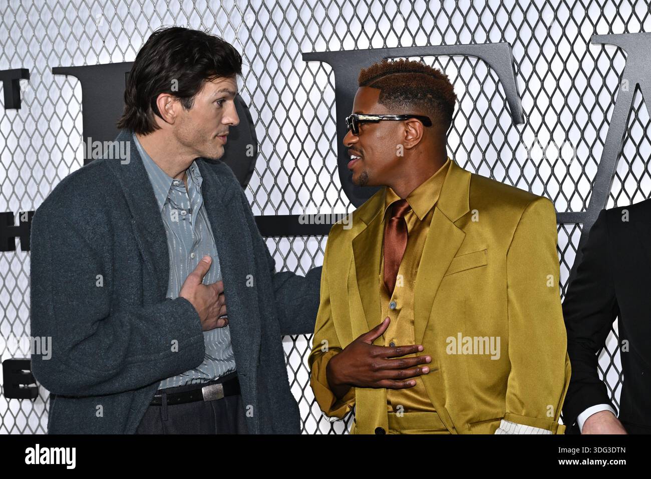 Ashton Kutcher, left, and Jeremy Pope attend the premiere of FX's "The ...
