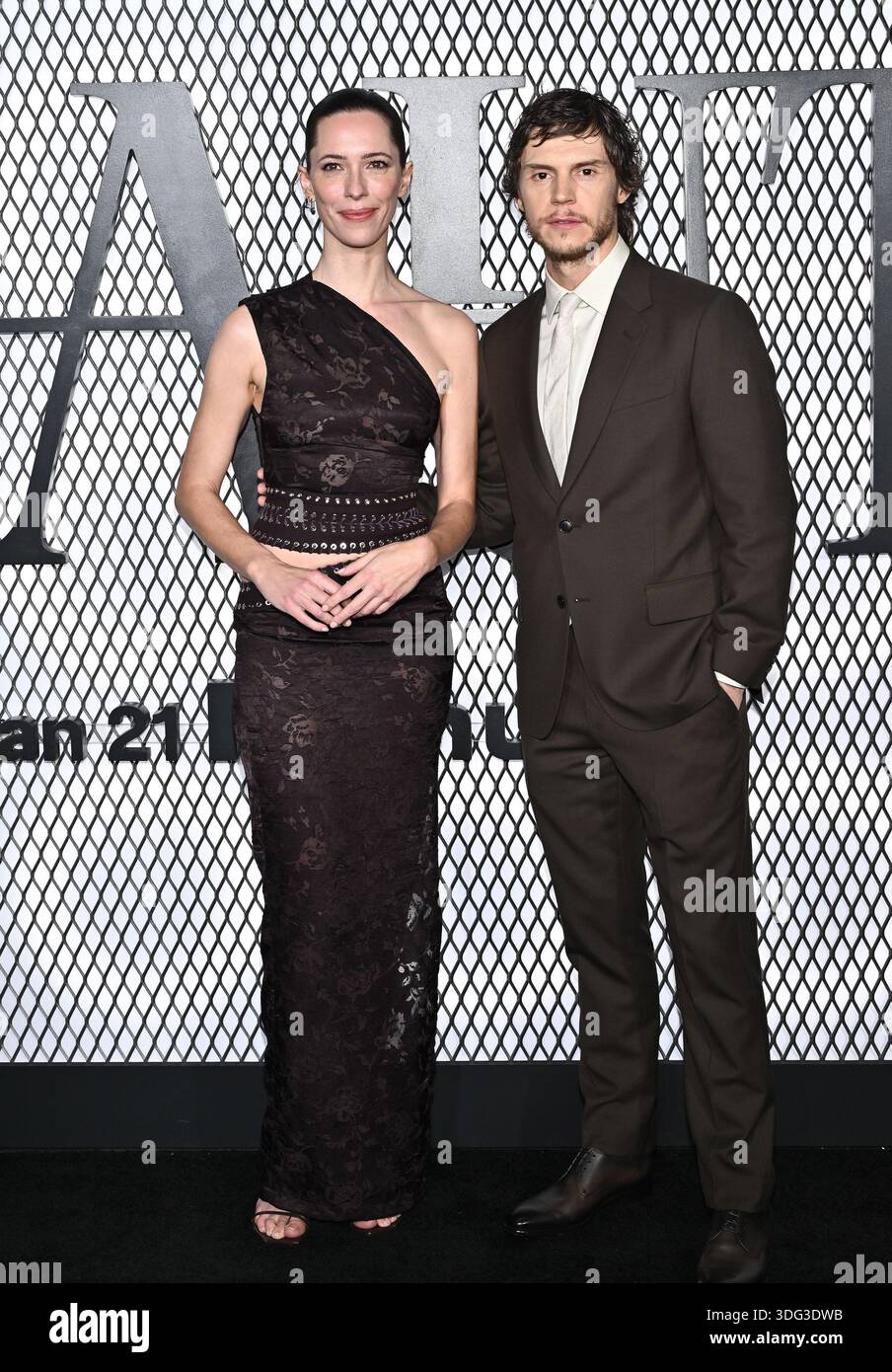 Rebecca Hall, left, and Evan Peters attend the premiere of FX's "The ...