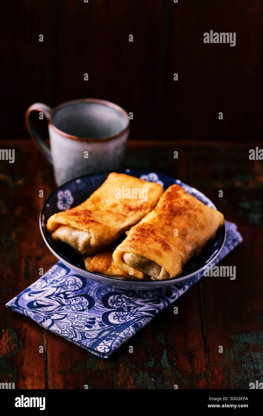 Croquettes with mushrooms on a rustic background Stock Photo - Alamy
