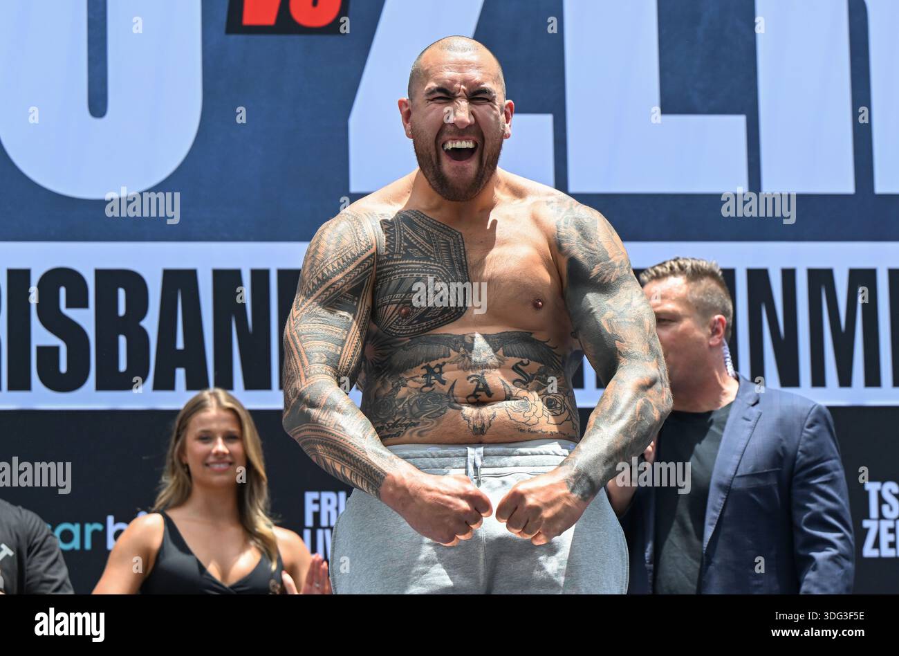 Brisbane, Australia. 15th Jan, 2026. Boxer Nelson Asofa-Solomona is ...