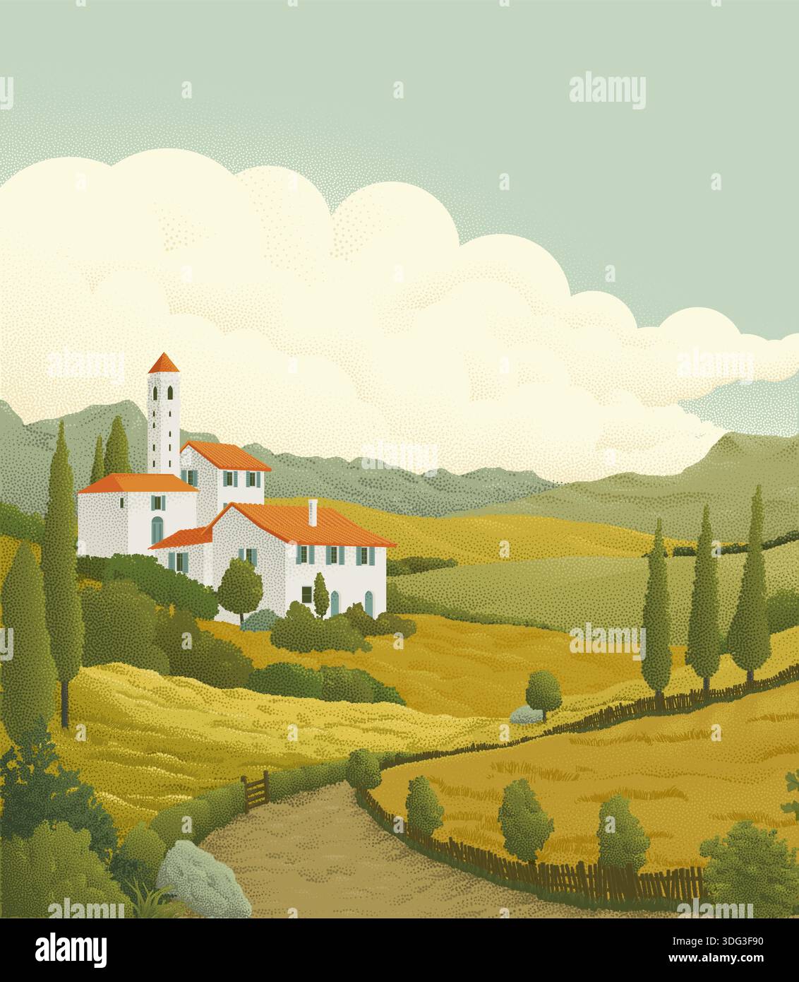 Old italian farm house Stock Vector Images - Alamy