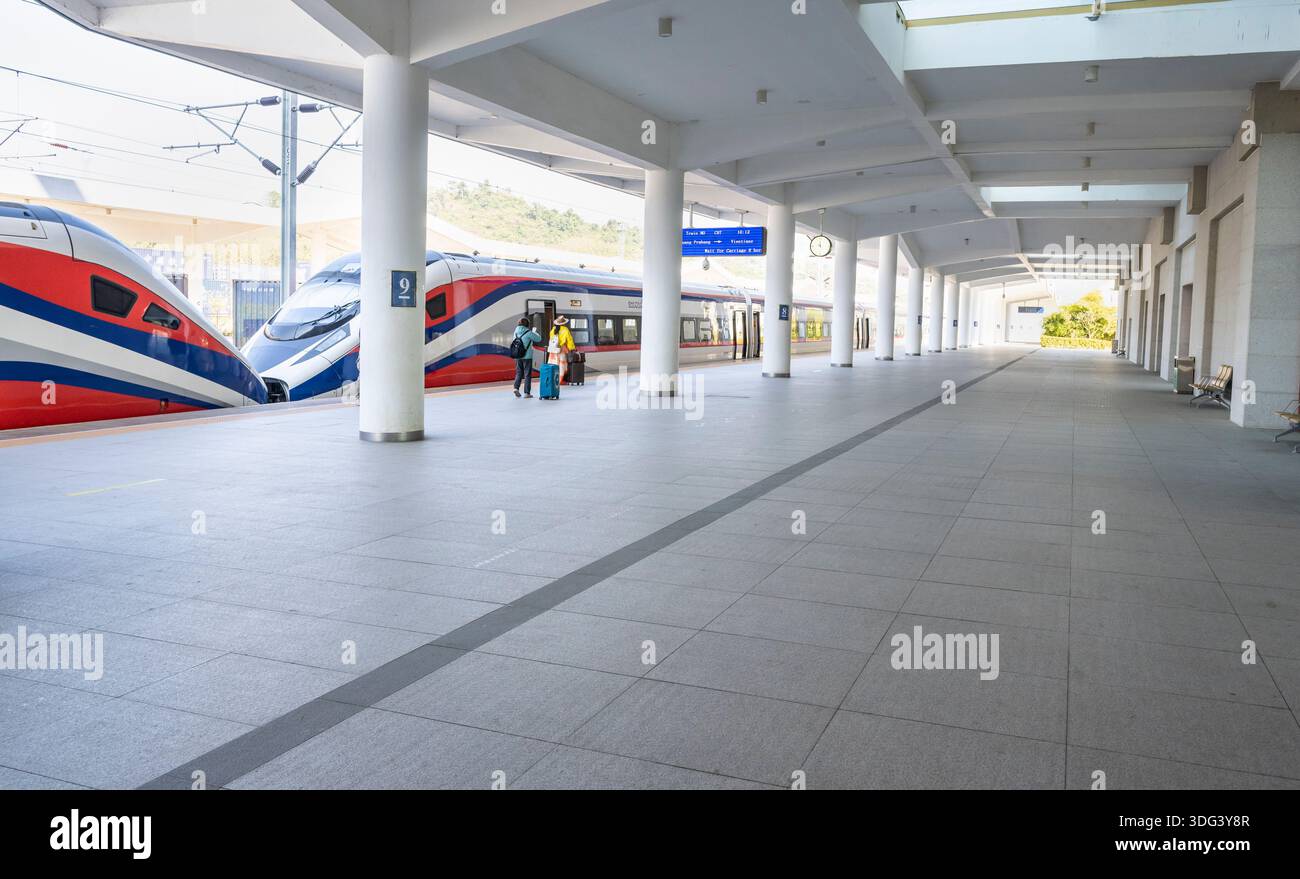 Laos- January 11 2026:People start to board,at the 9th station on the ...