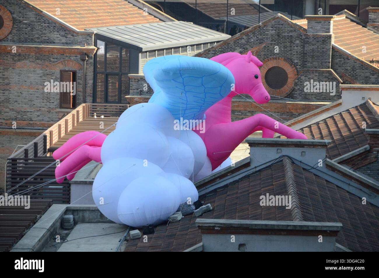 Horse-themed art installations in Shanghai, China, 12 January, 2026 ...