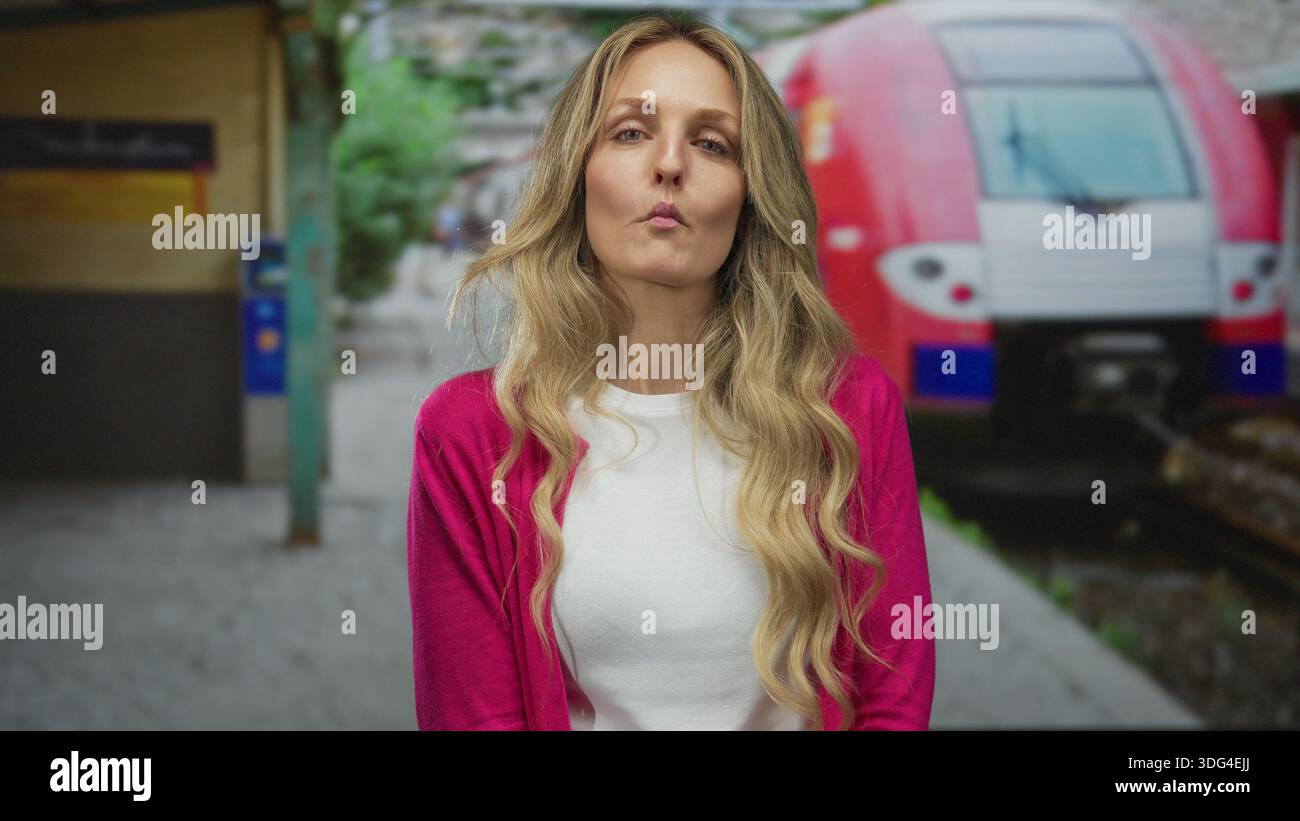 Woman face pouting railway train hi-res stock photography and images ...