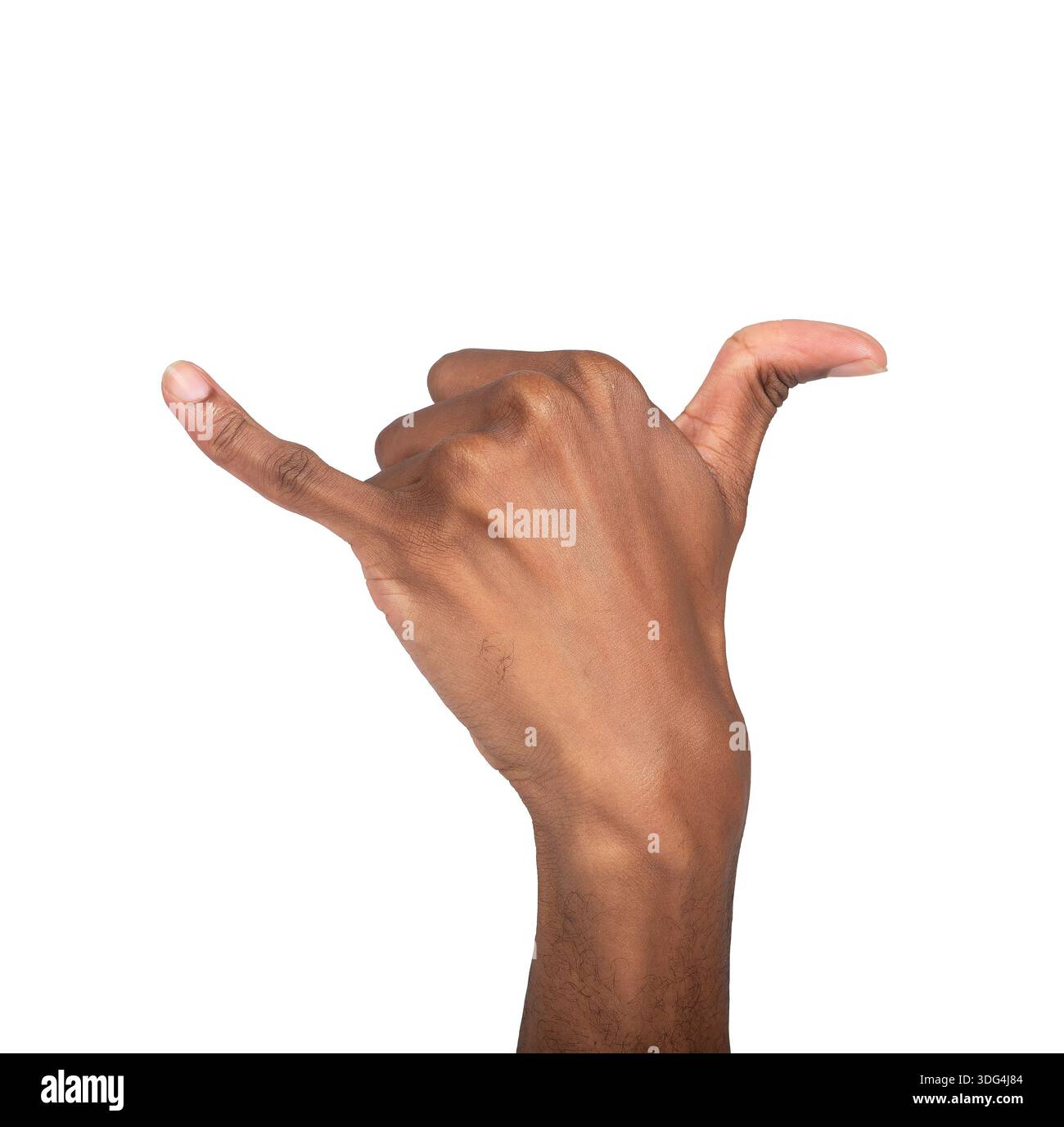 Shaka sign with thumb and pinky raised, surfer gesture of summer ...