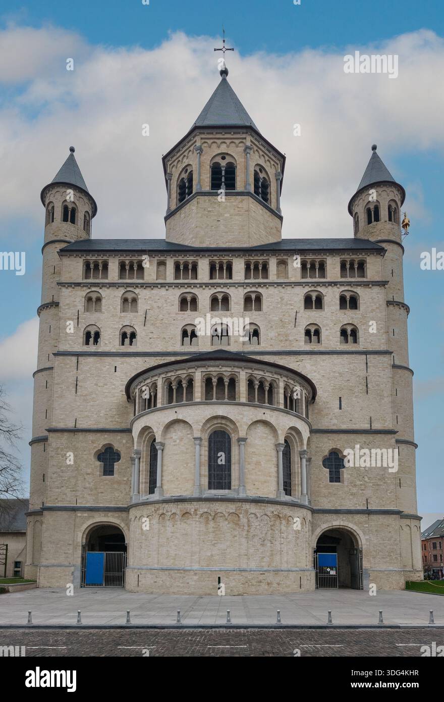 Striking exterior view of Nivelles’ historic Collegiate Church of Saint ...