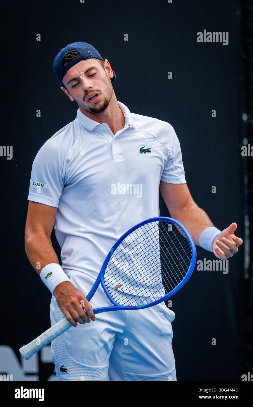 France’s Arthur Gea during a final round qualifying match against ...