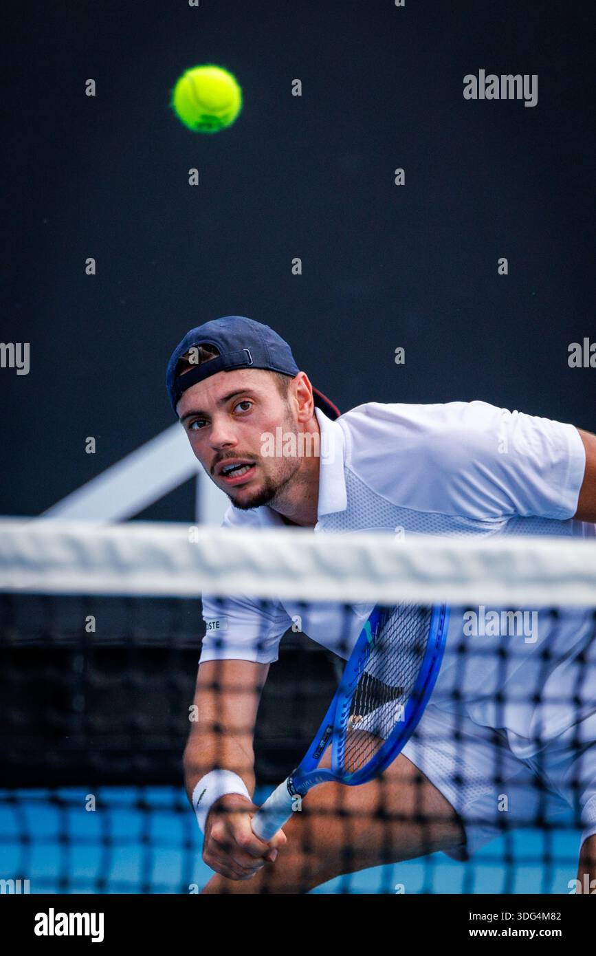 France’s Arthur Gea during a final round qualifying match against ...