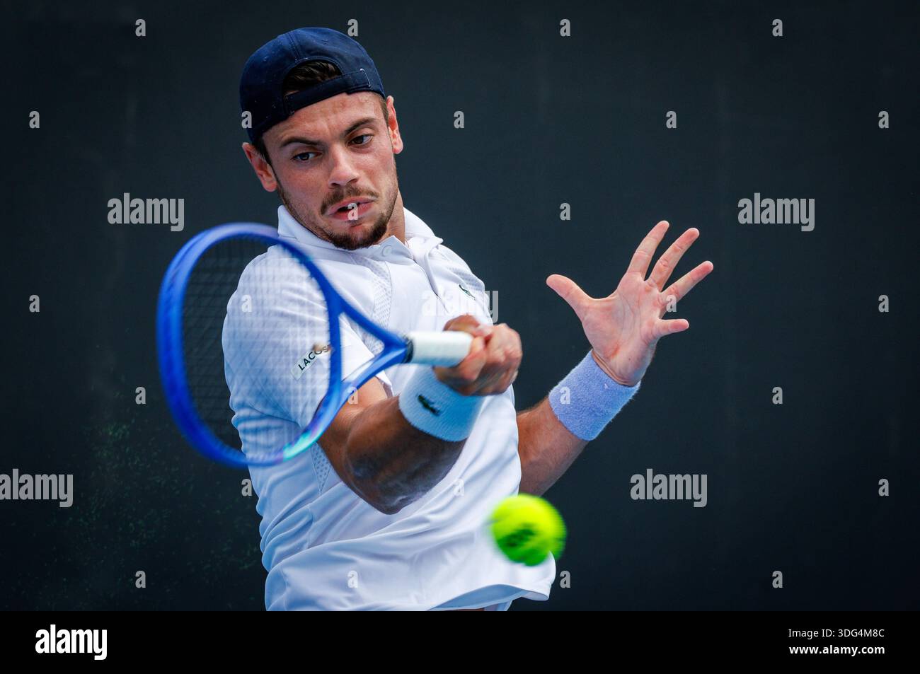 France’s Arthur Gea during a final round qualifying match against ...