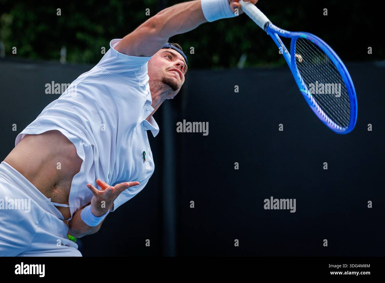 France’s Arthur Gea during a final round qualifying match against ...