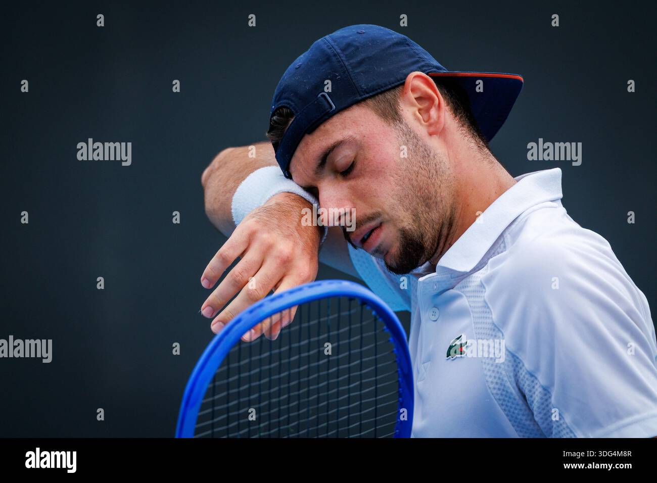 France’s Arthur Gea during a final round qualifying match against ...