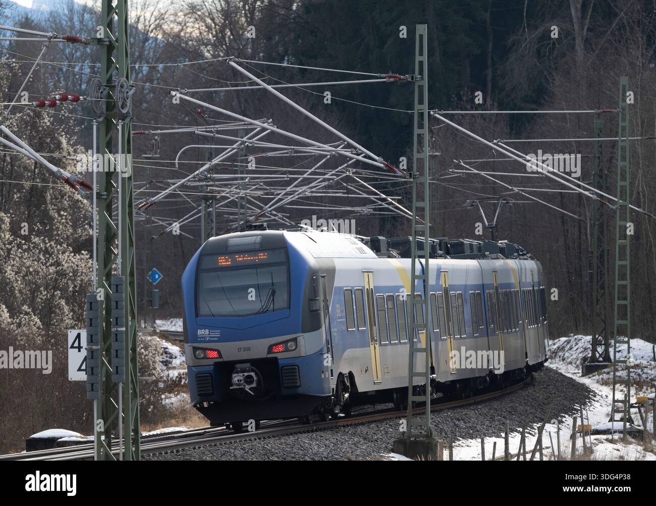 PRODUCTION - 14 January 2026, Bavaria, Aßling: A BRB Meridian train on ...