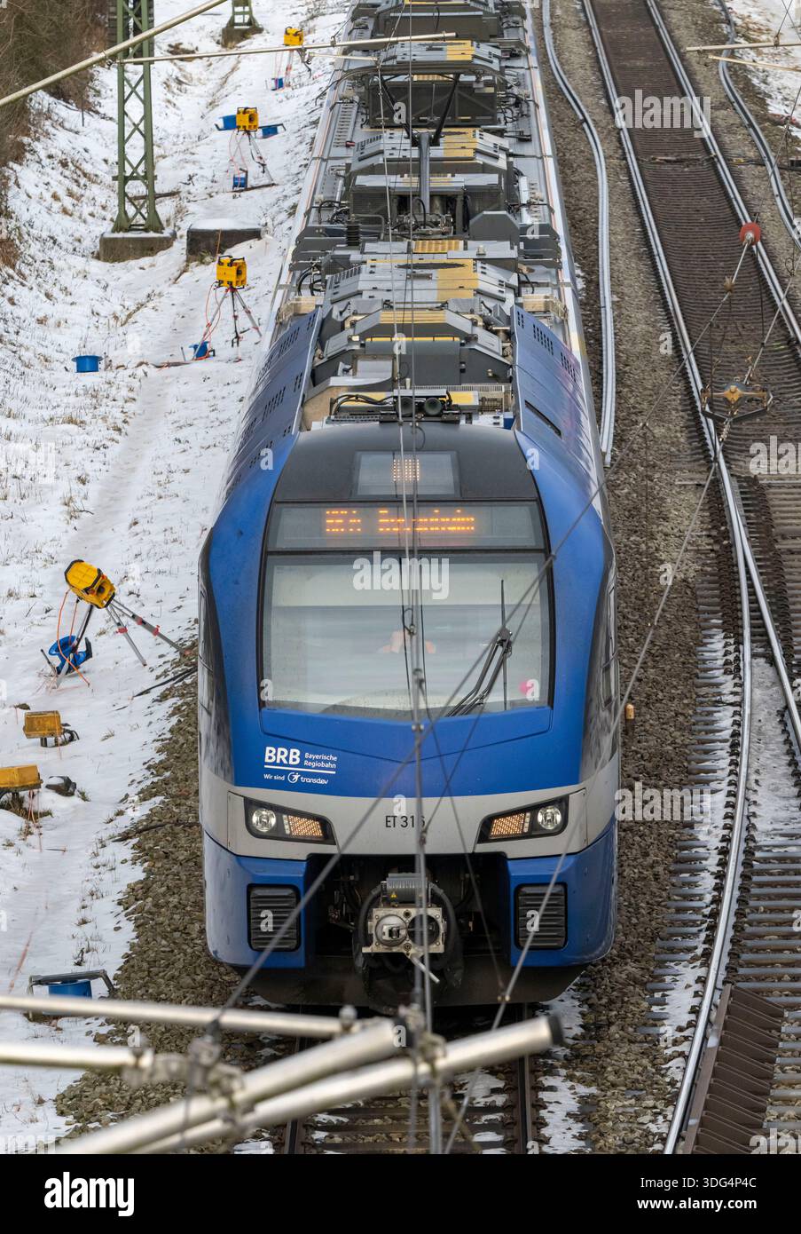 PRODUCTION - 14 January 2026, Bavaria, Aßling: A BRB Meridian train on ...