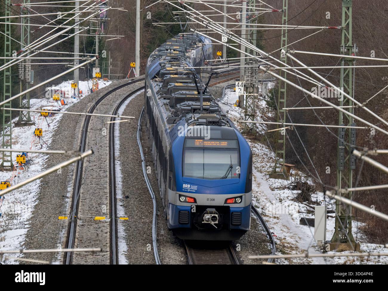 PRODUCTION - 14 January 2026, Bavaria, Aßling: A BRB Meridian train on ...