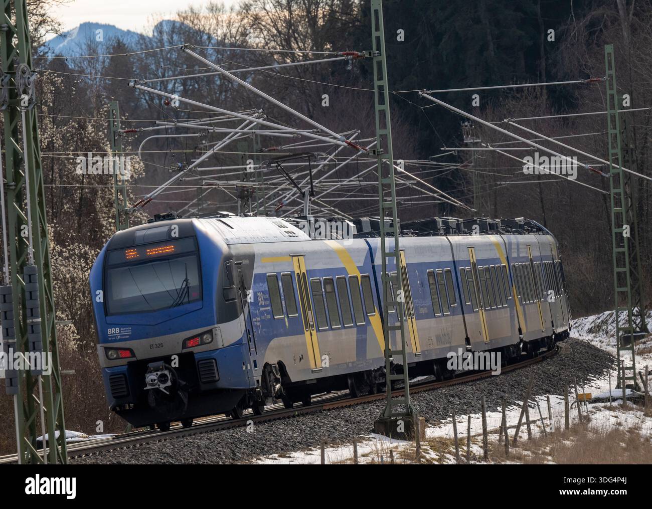 PRODUCTION - 14 January 2026, Bavaria, Aßling: A BRB Meridian train on ...