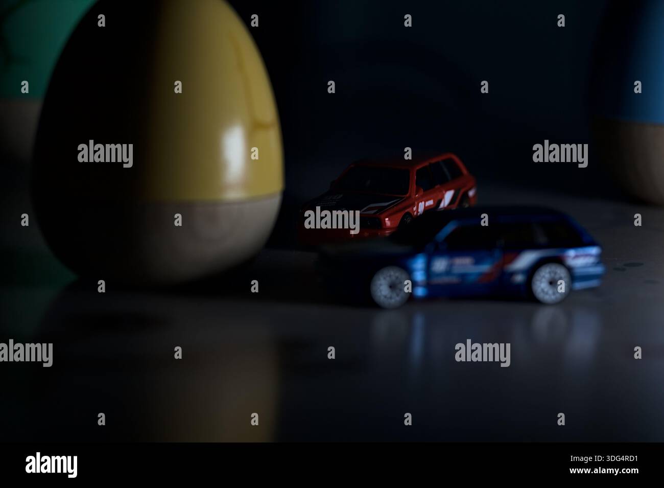 Mantova, Italy - 22ND MAY 2025 - Hot Wheels replicas of a blue and a ...