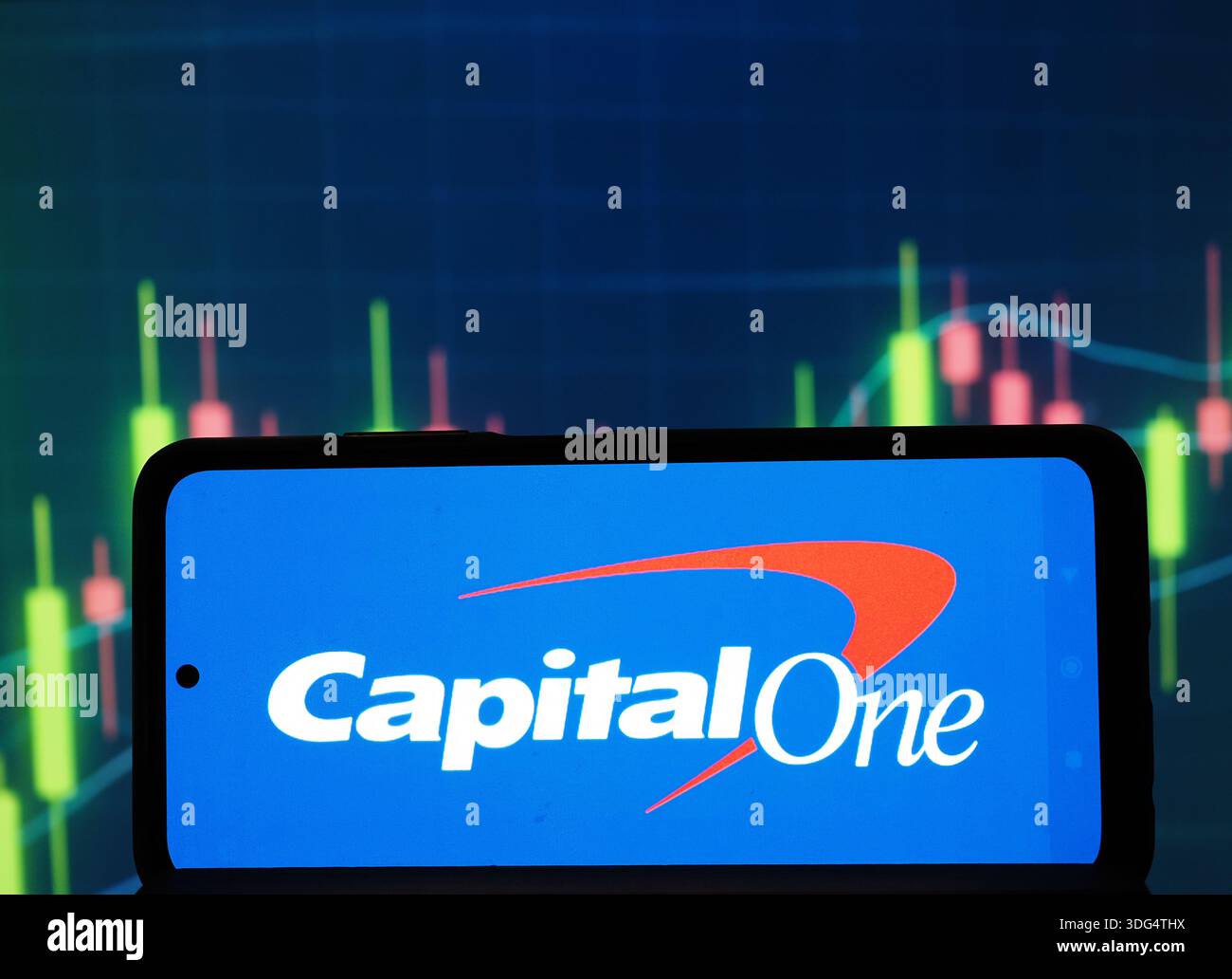 In this photo illustration, the Capital One Financial Corporation logo ...