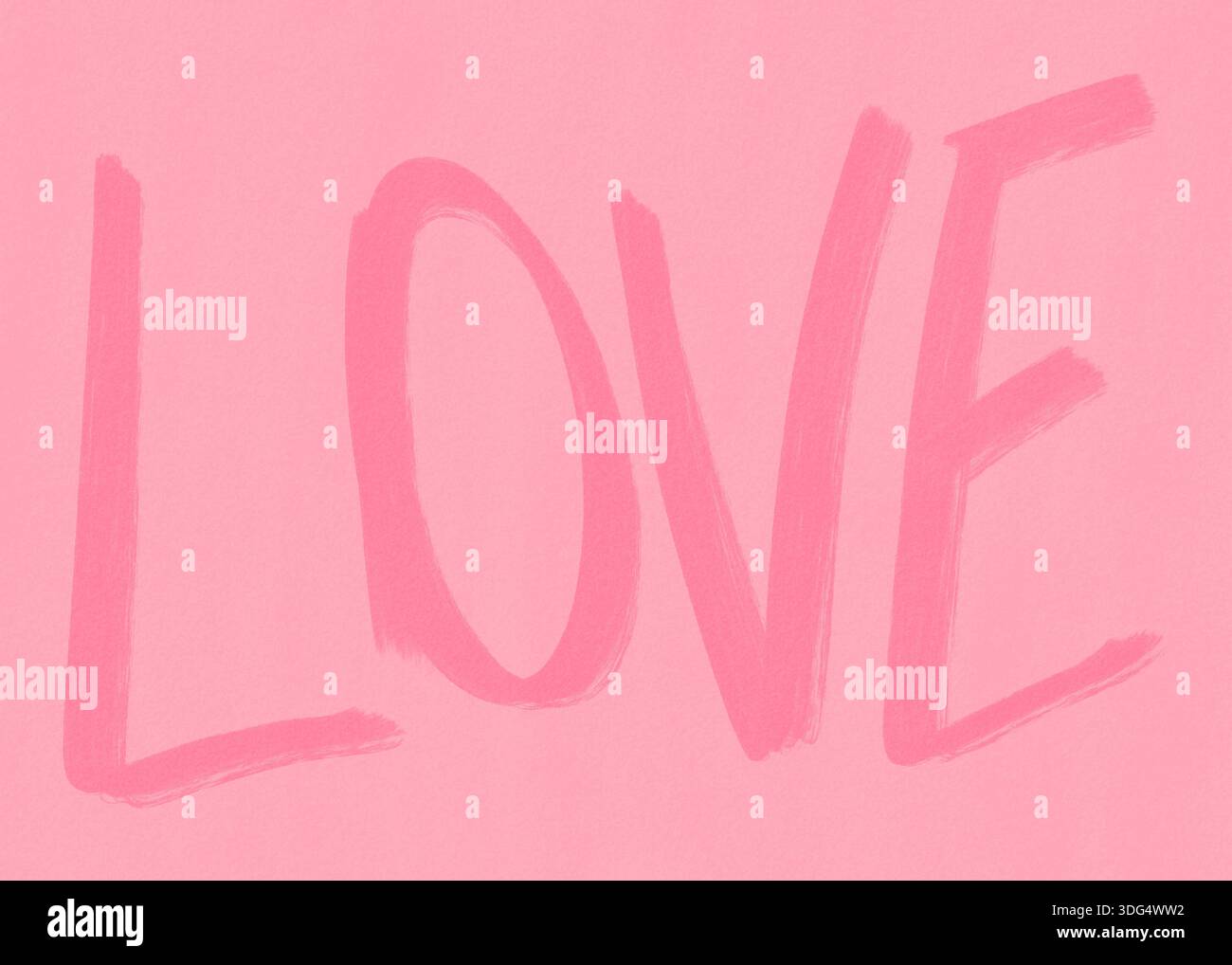 LOVE lettering against pink background for Valentine’s Day postcard ...