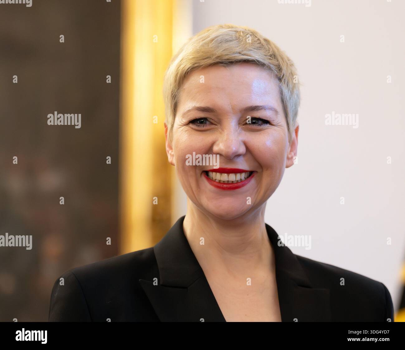 15 January 2026, Berlin: Belarusian opposition politician Maria ...