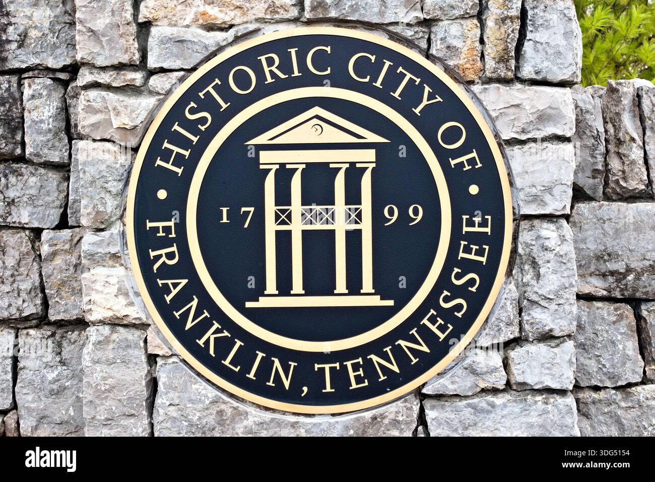 Franklin, TN – December 10, 2025: A beautiful round emblem with ...