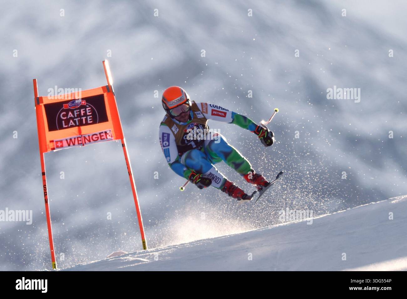 Slovenia's Miha Hrobat speeds down the course during an alpine ski, men ...