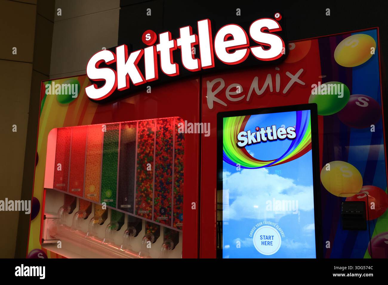 Skittles candy vending machine Stock Photo - Alamy