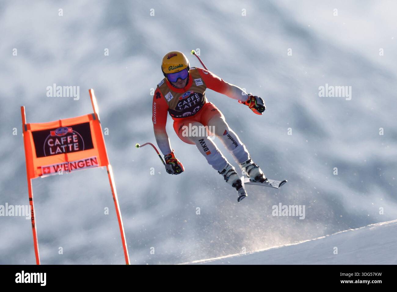 Switzerland' Alessio Miggiano speeds down the course during an alpine ...