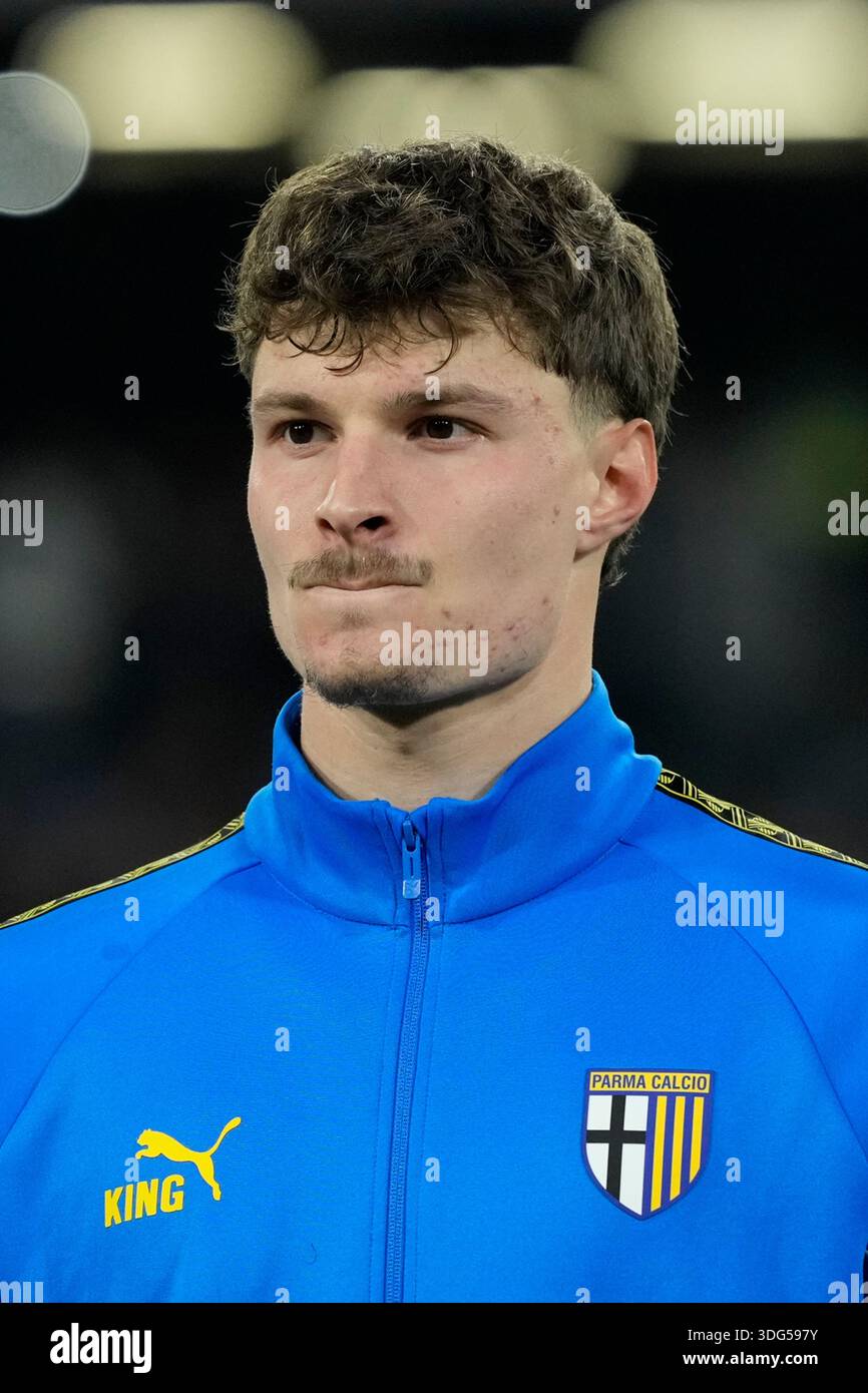 Naples, Italy. 14 Jan, 2026. Filippo Rinaldi of Parma Calcio 1913 ...