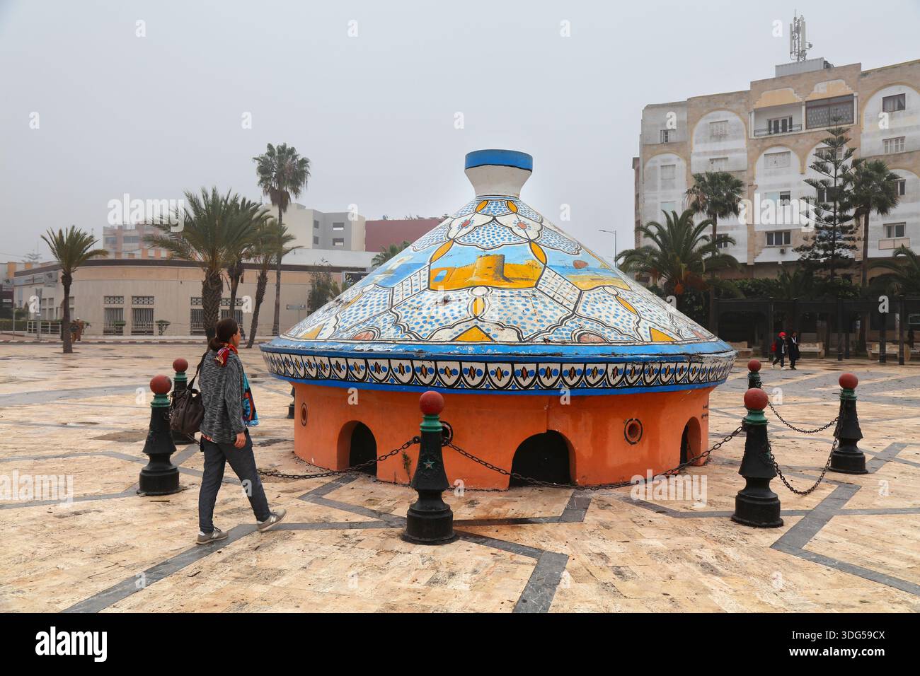 SAFI, MOROCCO - FEBRUARY 25, 2022: Tagine memorial in a public square ...