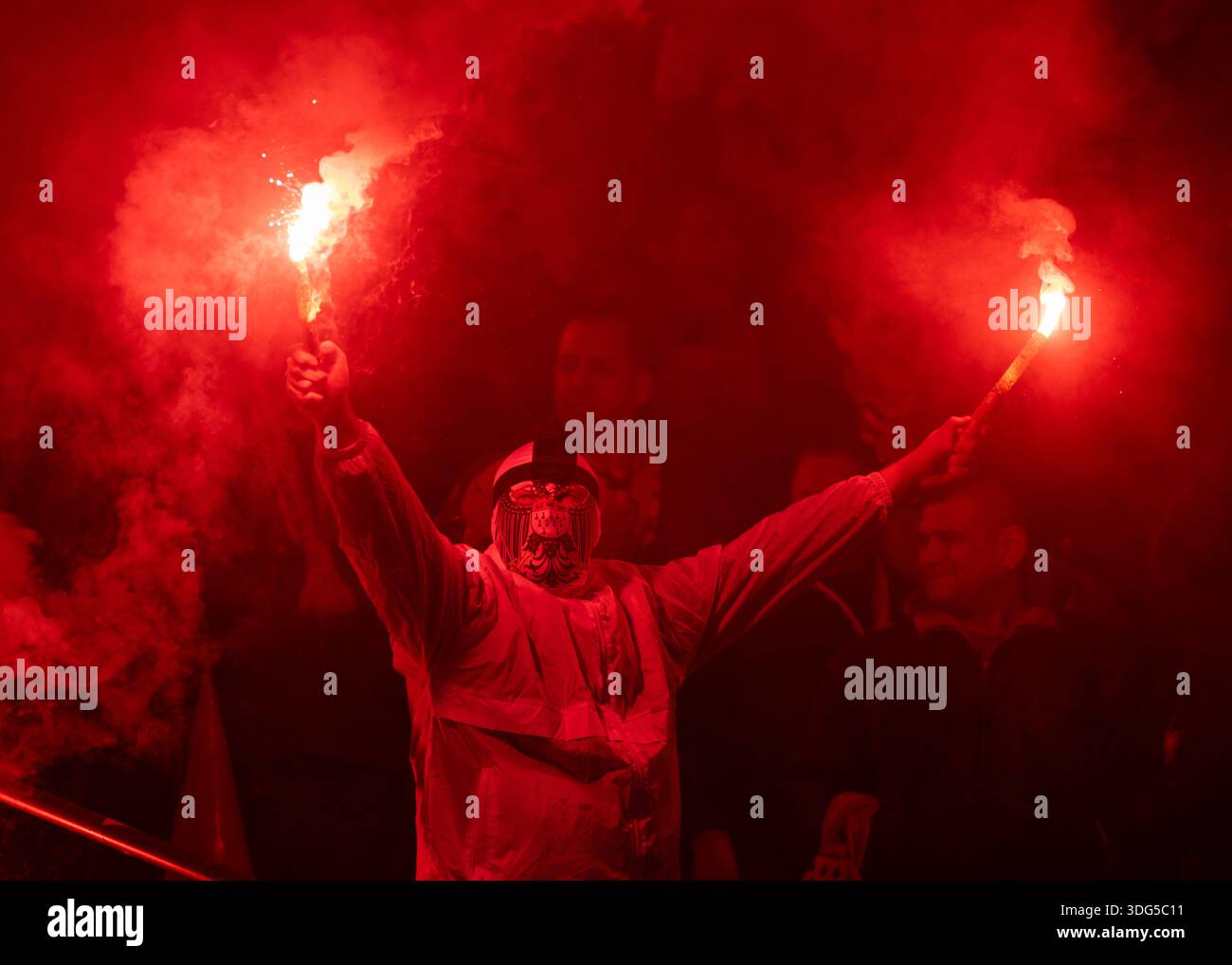 Köln, RheinEnergieStadion, 14.01.2026: FC Fan with pyrotechnics during ...