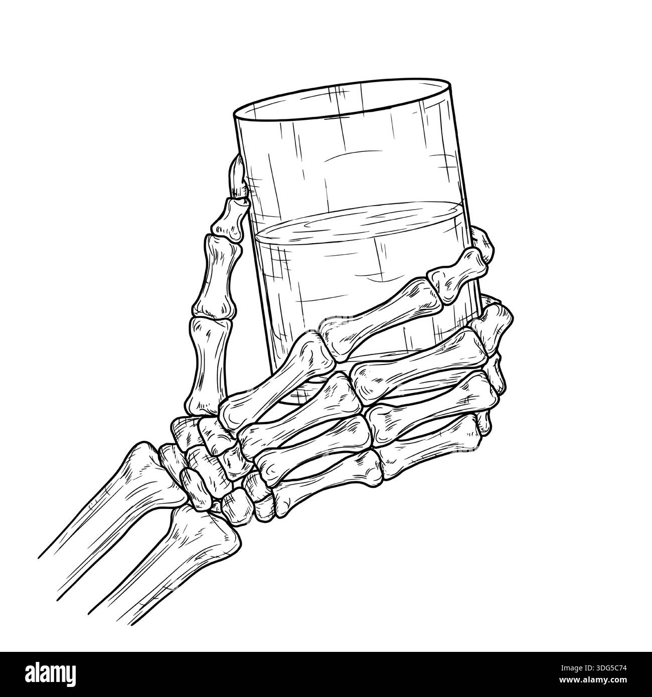 Skeleton Hand Grabbing Something Drawing