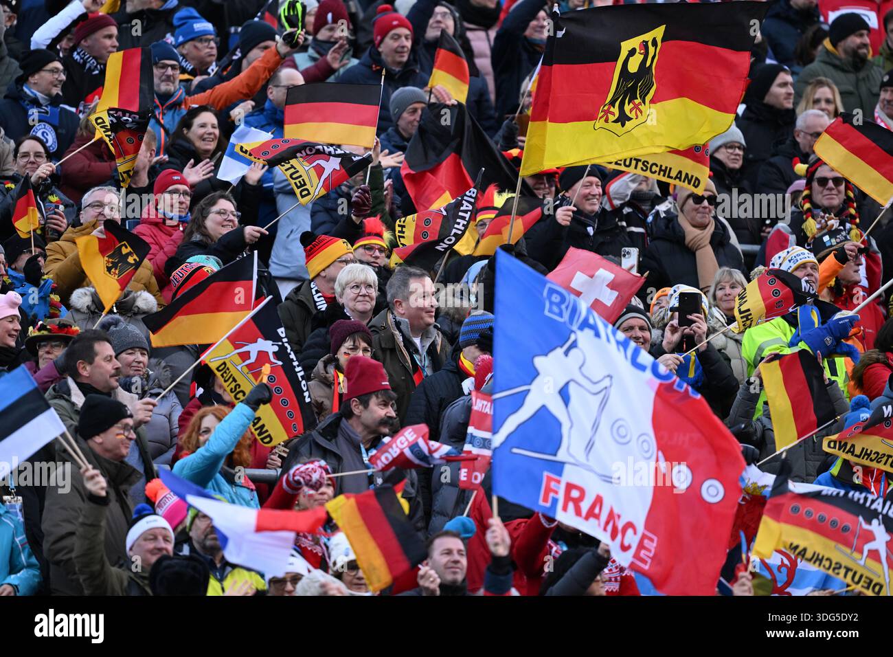 15 January 2026, Bavaria, Ruhpolding: Biathlon: World Cup, relay 4 x 7. ...