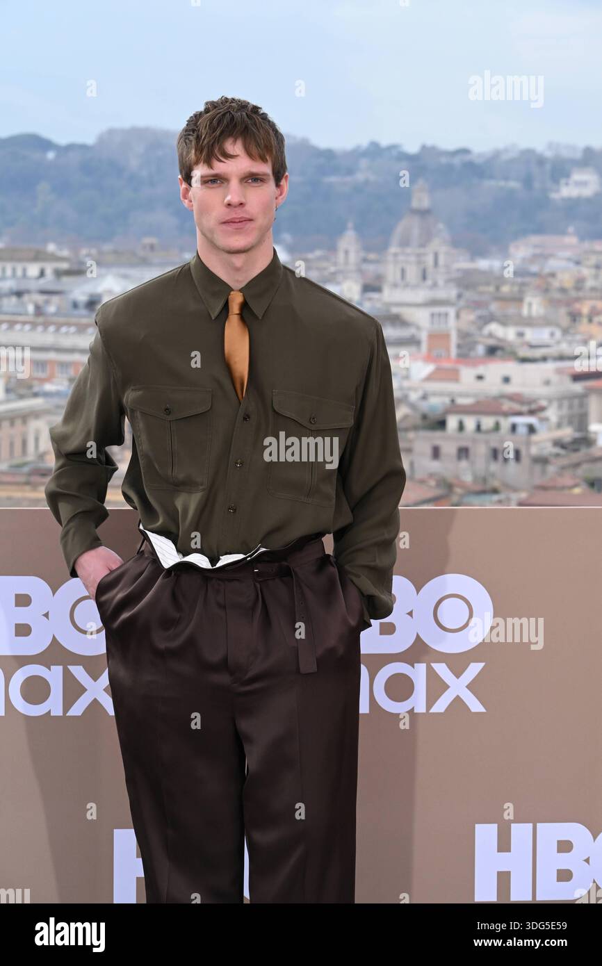 Rome: Hotel De La Ville. HBO Max Italia Photocall. Pictured: Finn ...