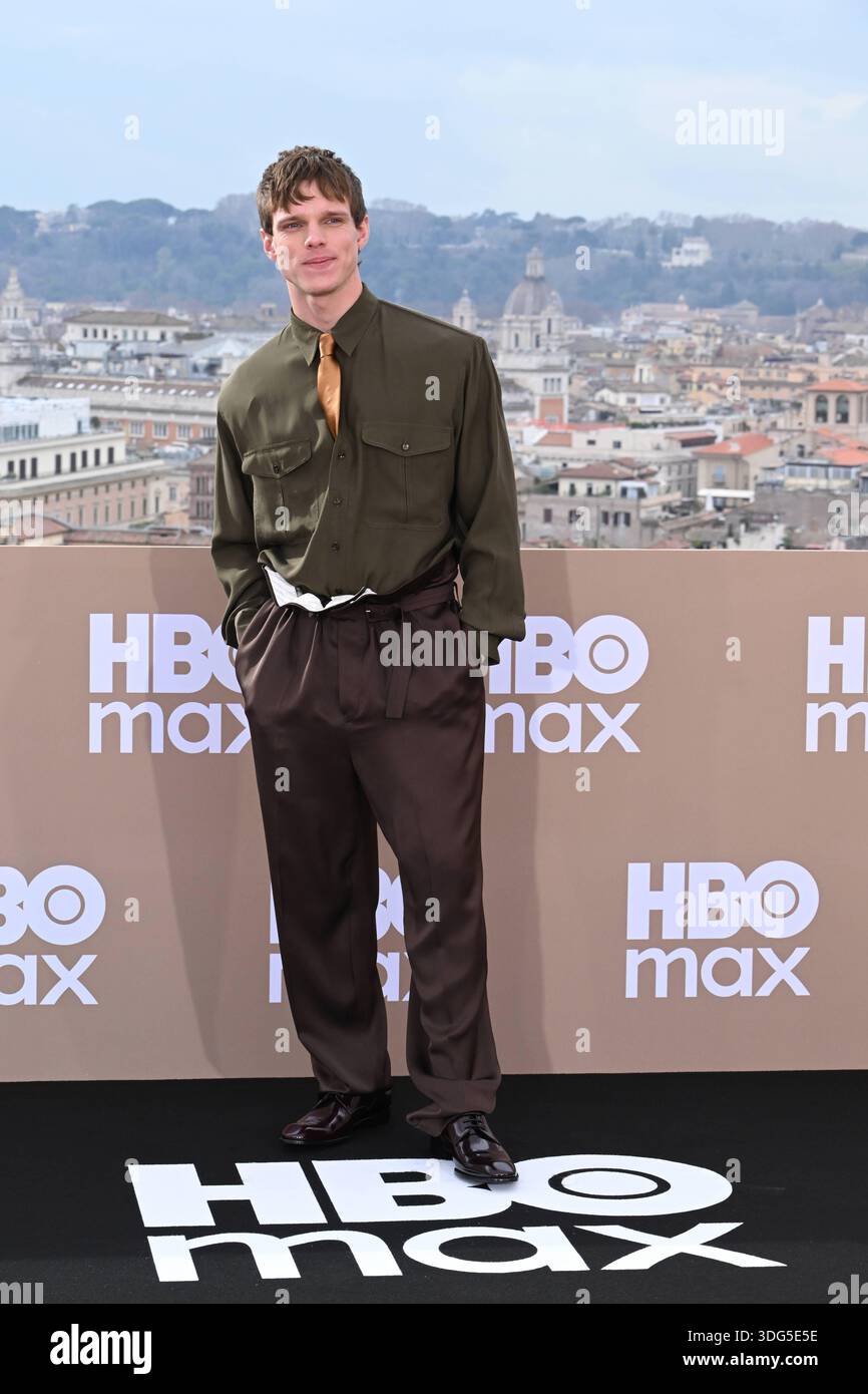 Rome: Hotel De La Ville. HBO Max Italia Photocall. Pictured: Finn ...