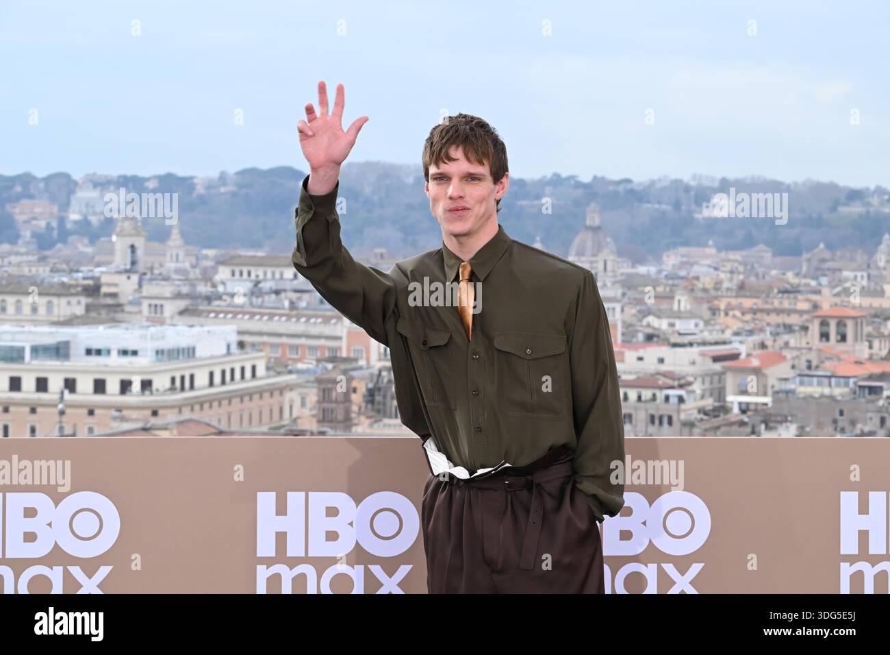 Rome: Hotel De La Ville. HBO Max Italia Photocall. Pictured: Finn ...