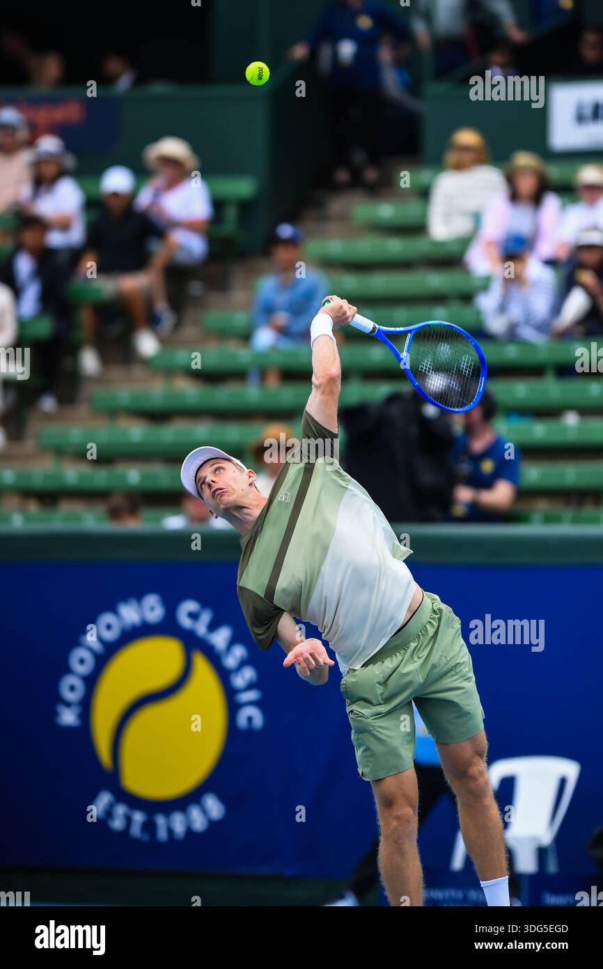 Denis Shapovalov (CAN) is seen in action during the tennis match with ...
