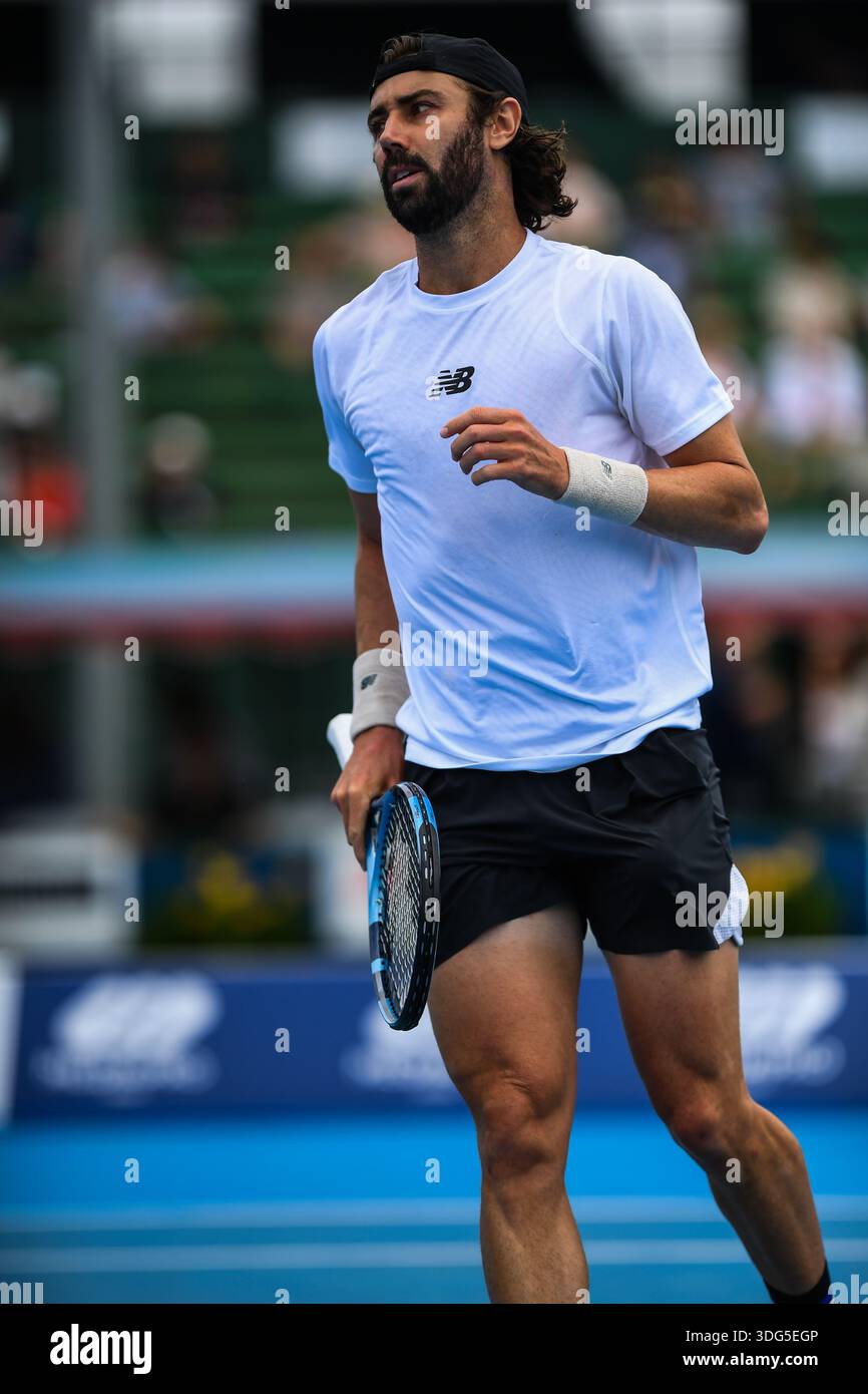 Jordan Thompson (AUS) is seen in action during the tennis match with ...