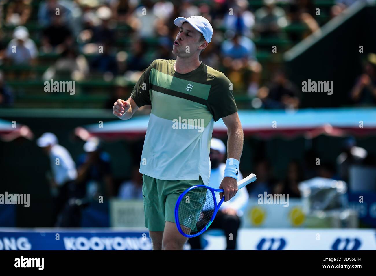 Denis Shapovalov (CAN) is seen in action during the tennis match with ...