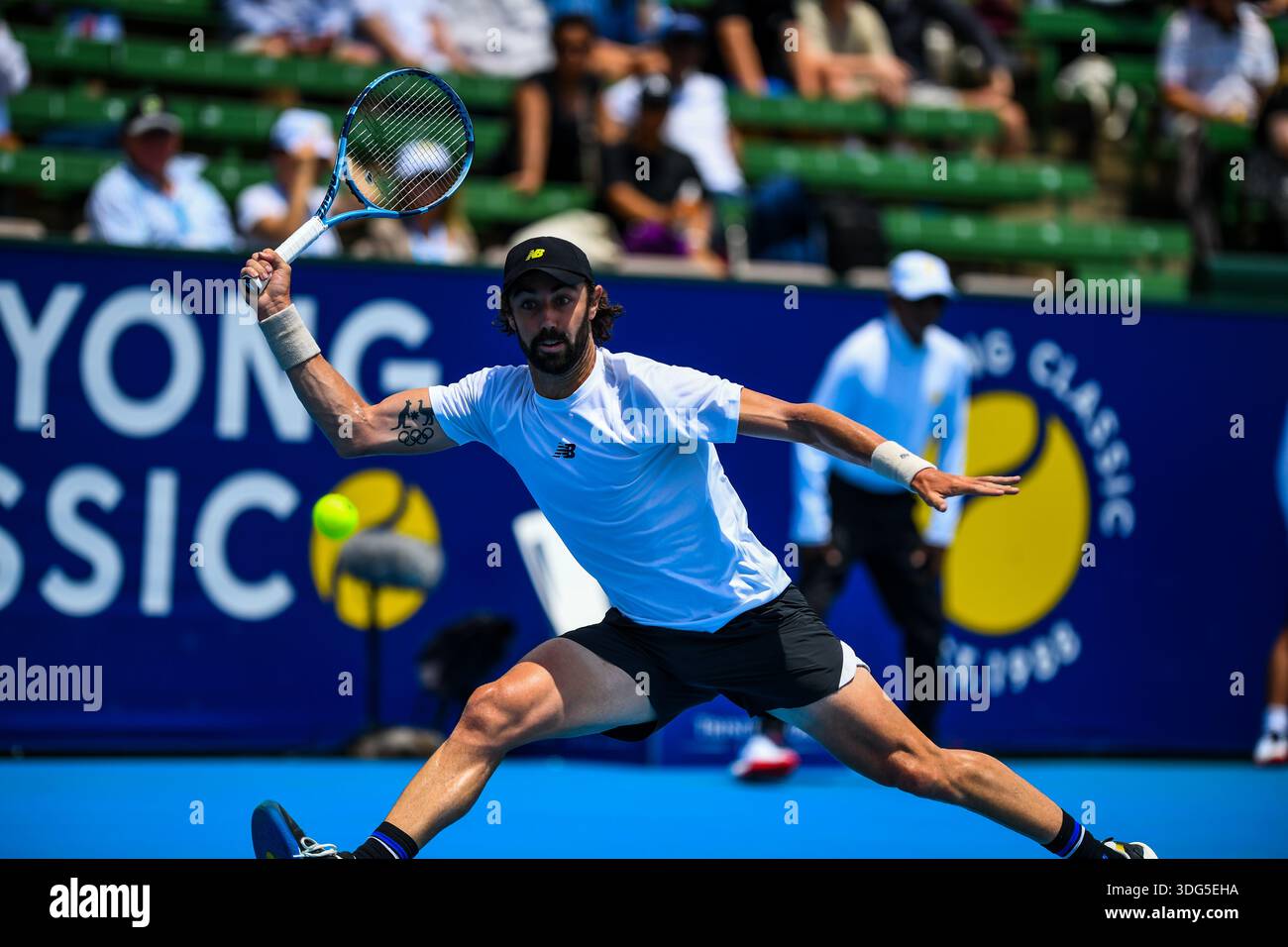 Jordan Thompson (AUS) is seen in action during the tennis match with ...