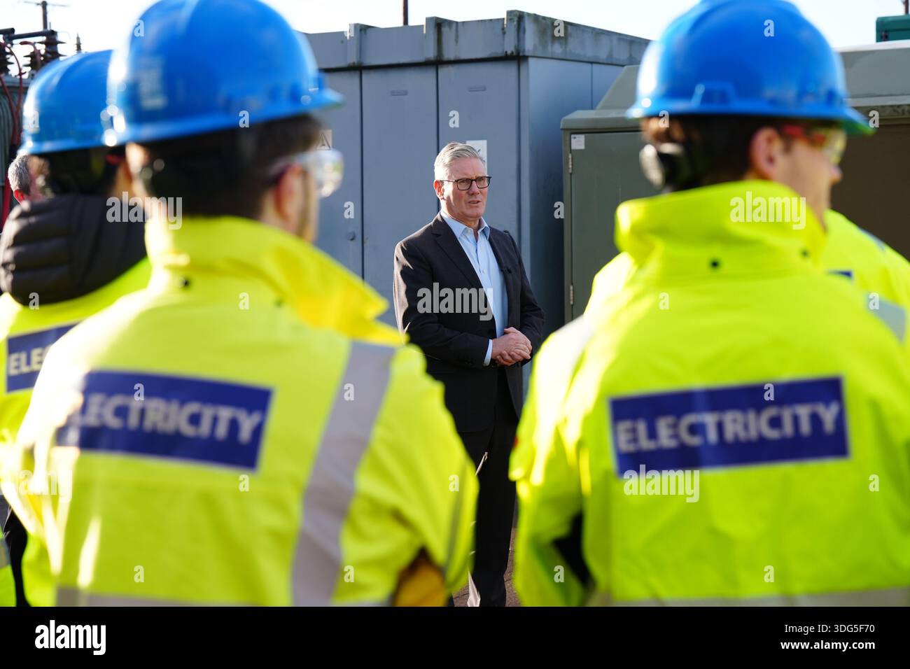Prime Minister Sir Keir Starmer during a visit to the SSE National ...