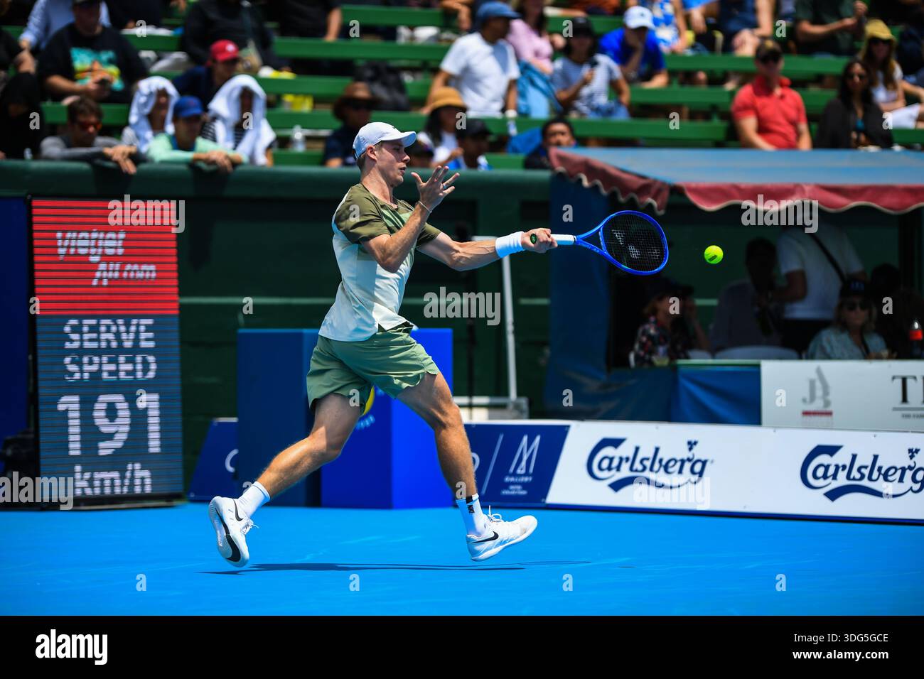 Denis Shapovalov (CAN) is seen in action during the tennis match with ...