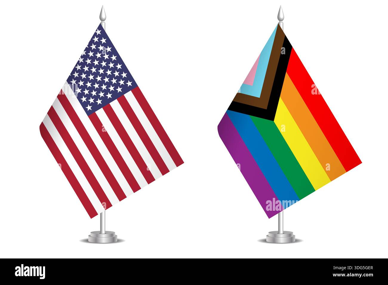The USA flag stands alongside the LGBT flag, symbolizing support for ...