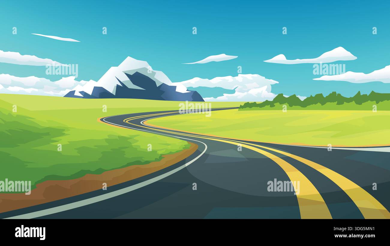 Rural asphalt country road Stock Vector Images - Alamy
