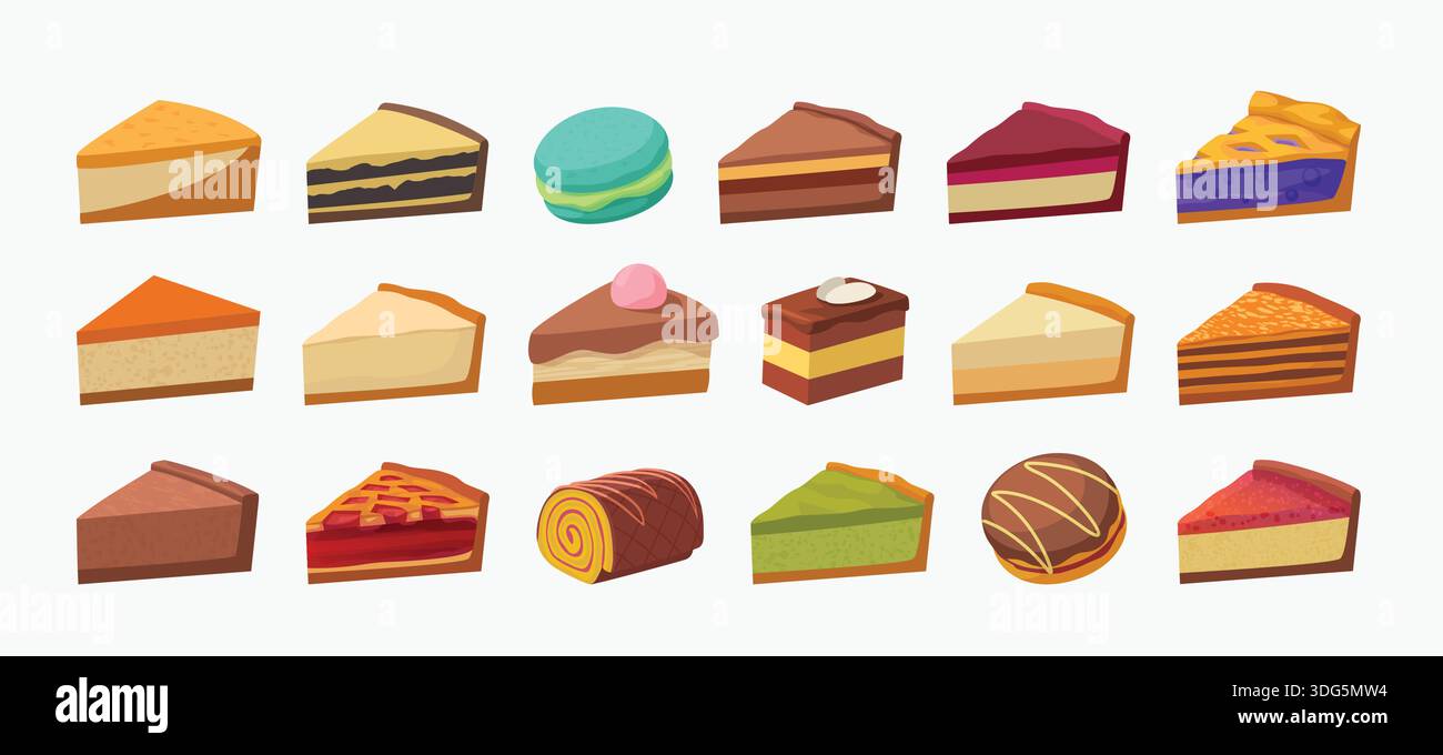 Chocolate cake slices on Stock Vector Images - Alamy