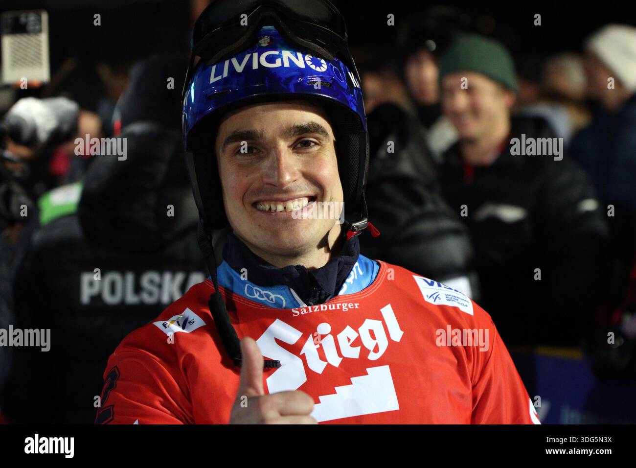 BAD GASTEIN, AUSTRIA - JANUARY 13: Happy and smiling Winner BORMOLINI ...