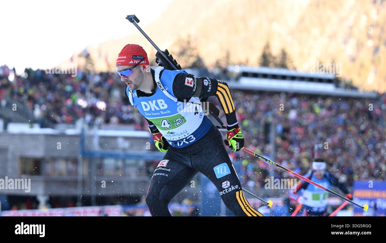 15 January 2026, Bavaria, Ruhpolding: Biathlon: World Cup, relay 4 x 7. ...