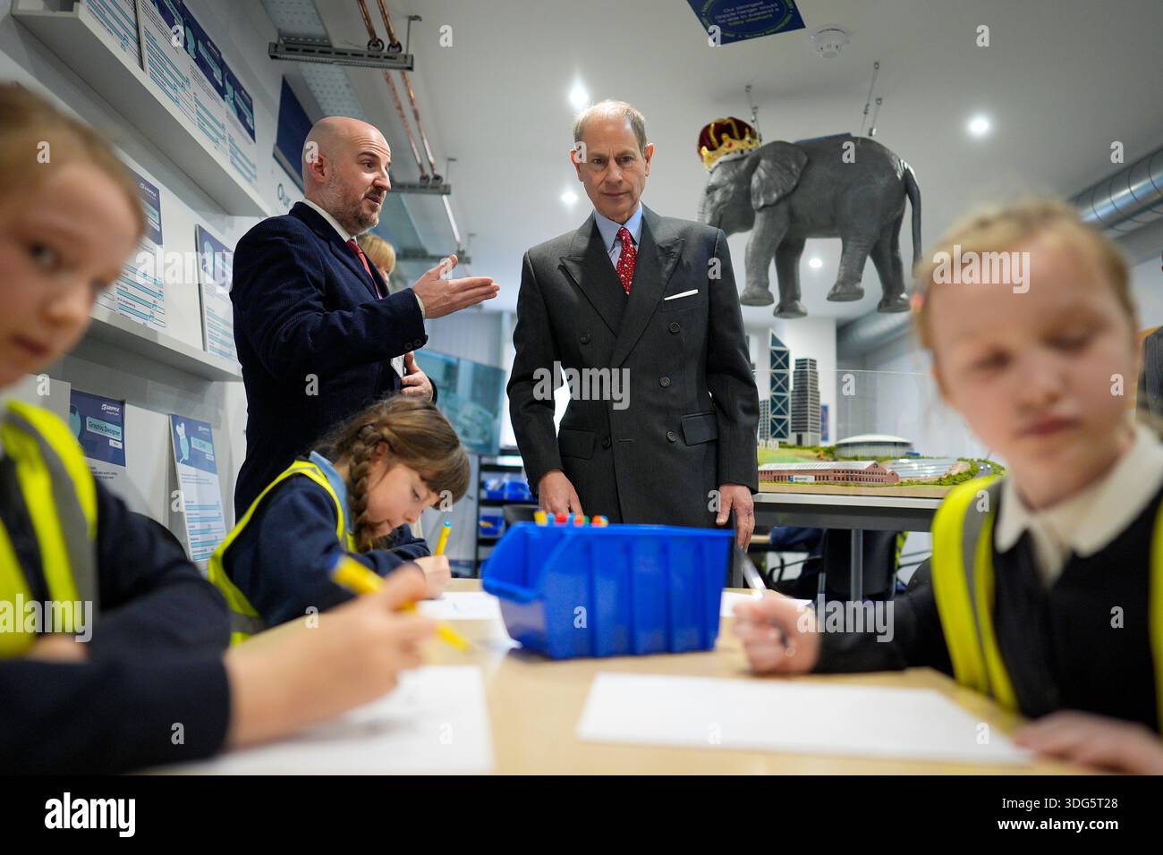 The Duke of Edinburgh views manufacturing activities for children ...