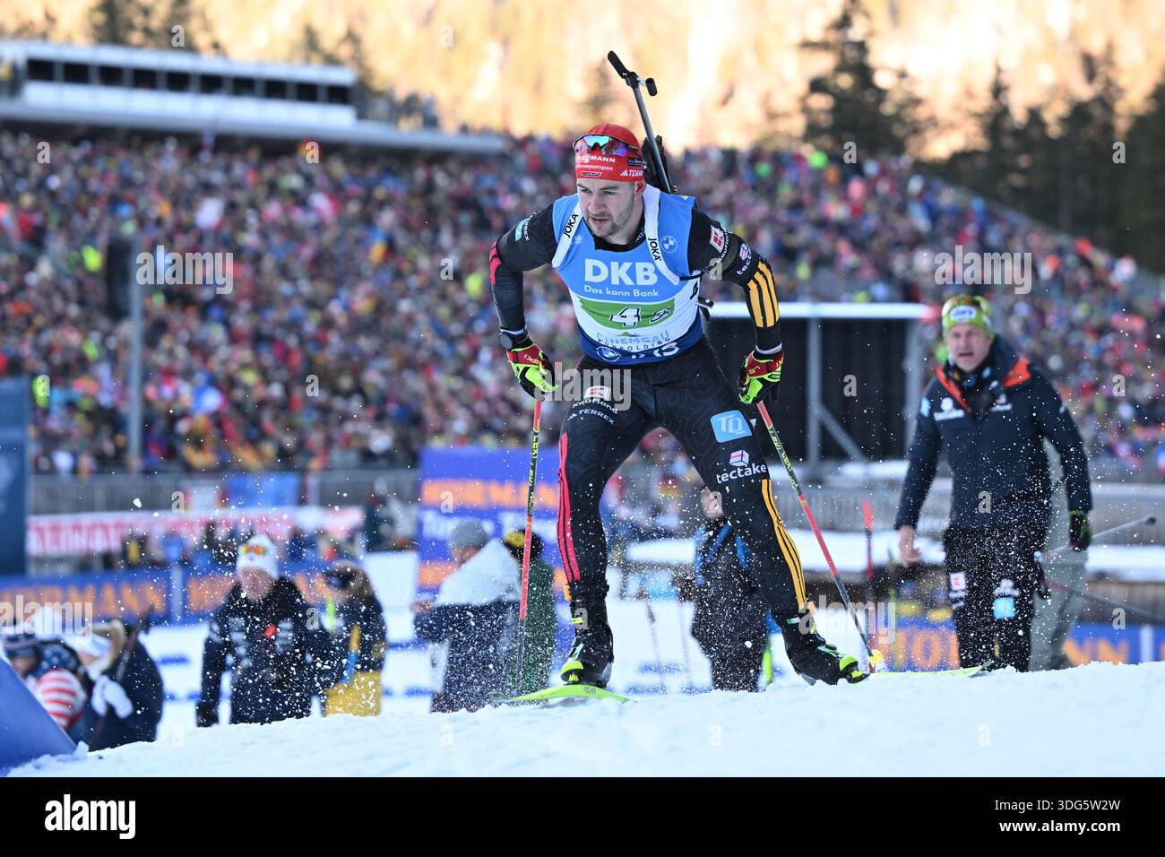 15 January 2026, Bavaria, Ruhpolding: Biathlon: World Cup, relay 4 x 7. ...