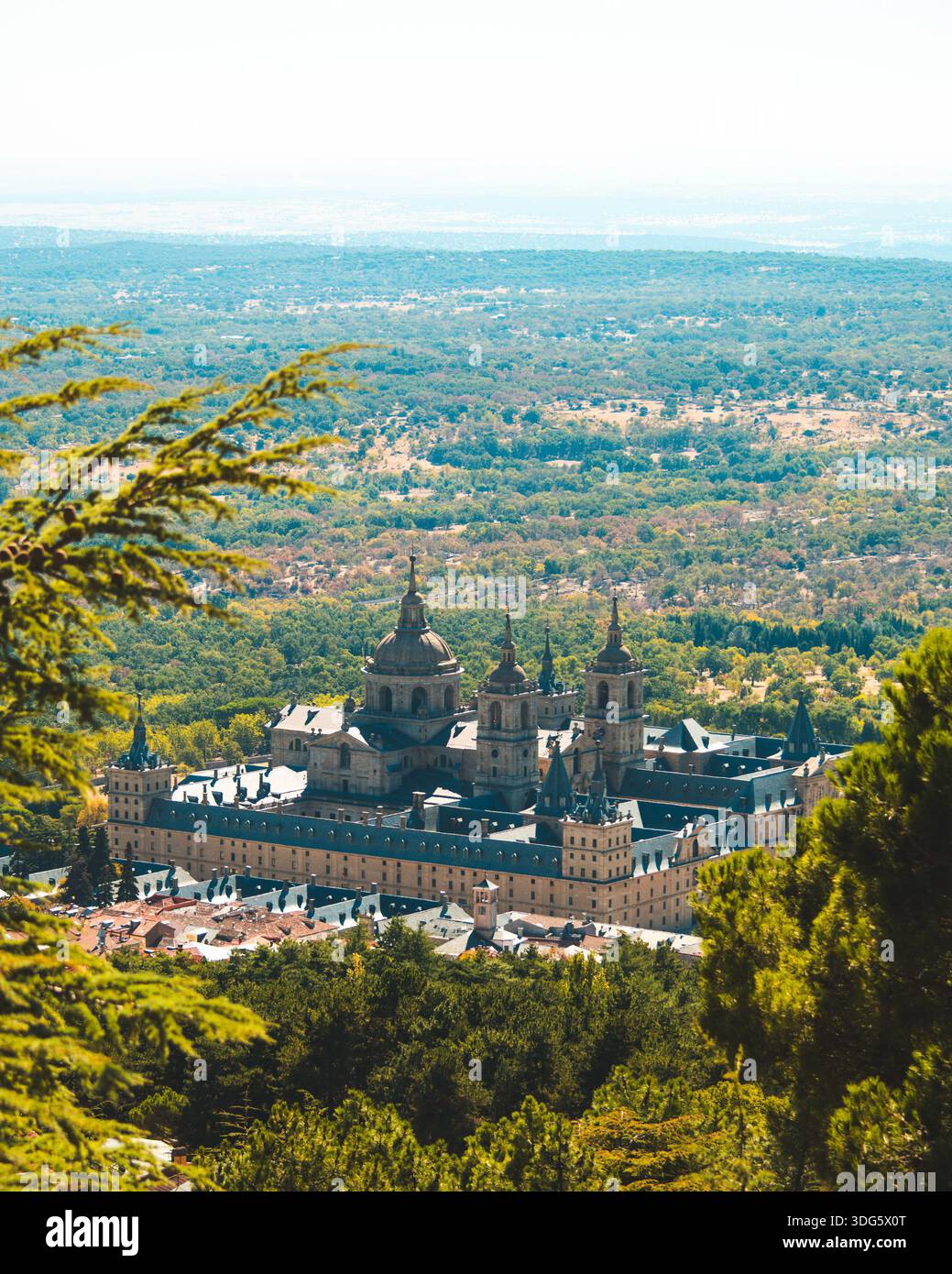 High Angle View of the Royal Site of San Lorenzo de El Escorial in ...