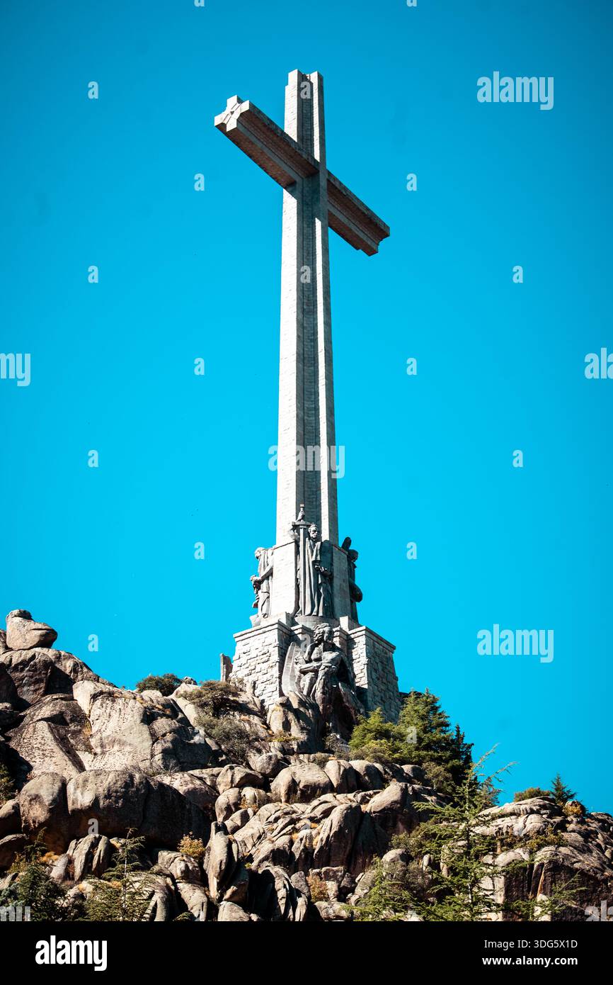 The Great Cross of the Valley of the Fallen Monument in Spain Stock ...